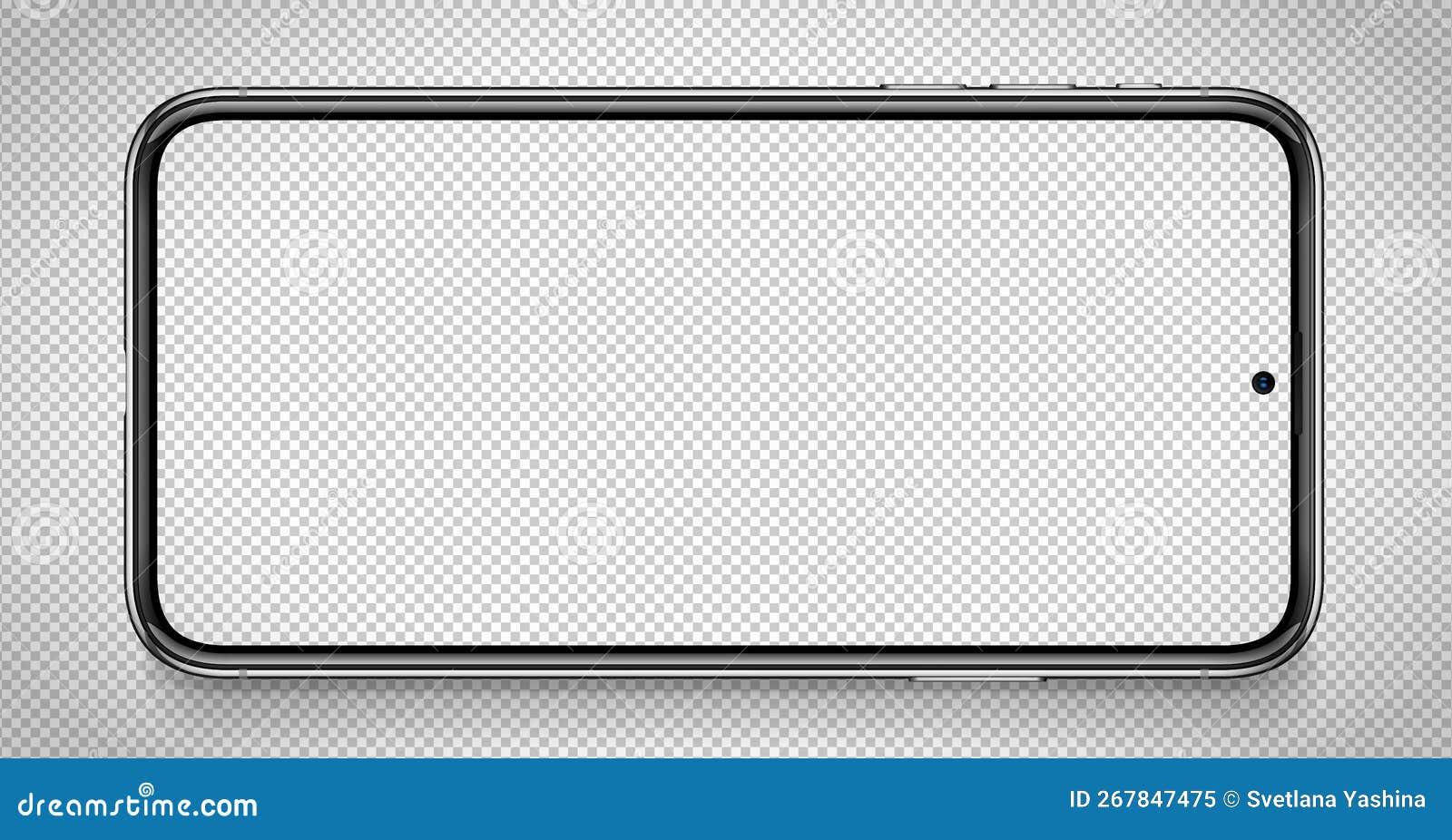 Smartphone Transparent Screen, Technology Mobile Blank Display. Vector ...