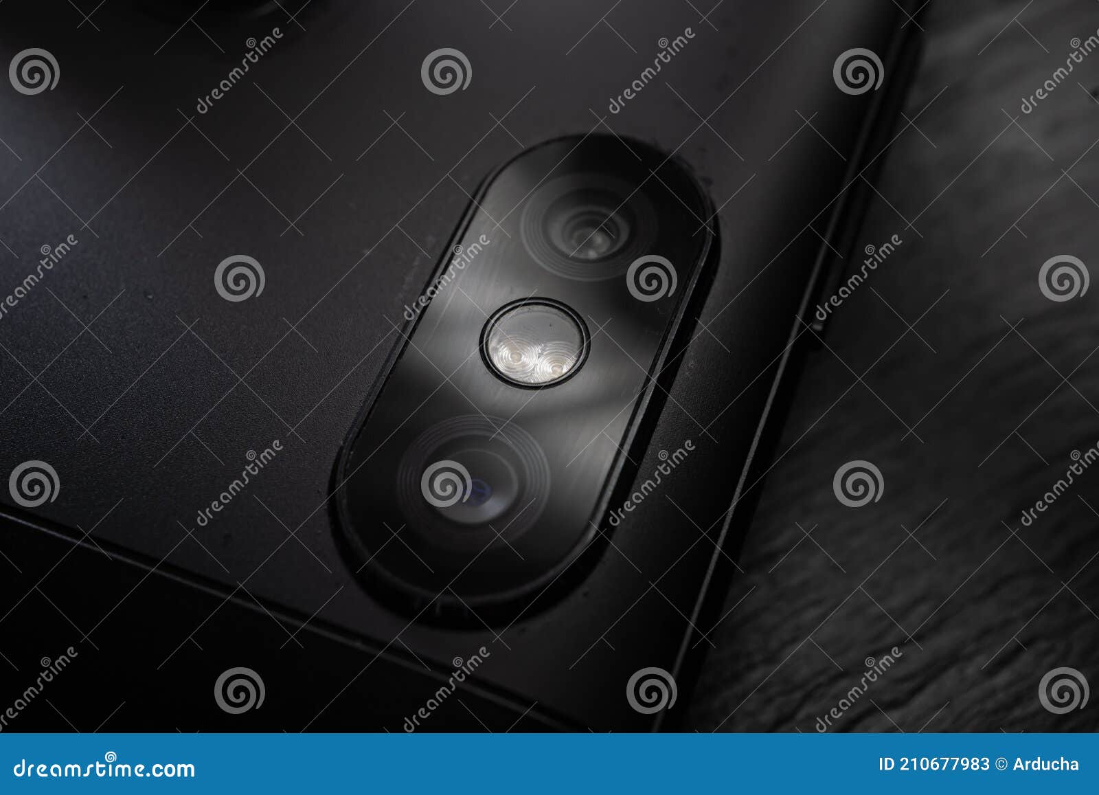 Smartphone Triple Camera Black. Macro Photography Stock Image - Image ...