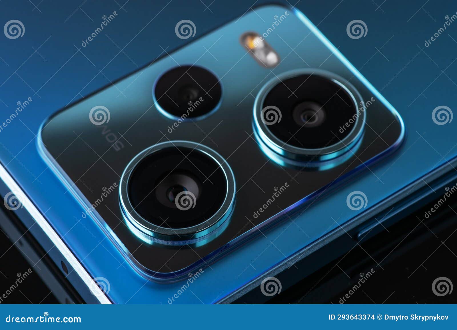 Smartphone Triple Camera Image with Selective Focus Stock Photo - Image ...
