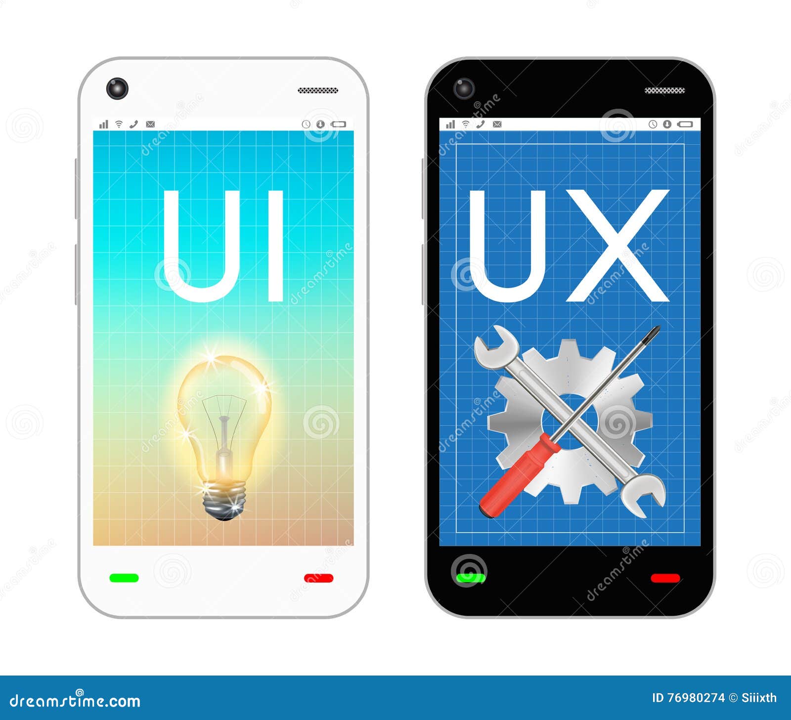 Smartphone with Ui and Ux Design on Screen Stock Vector - Illustration ...