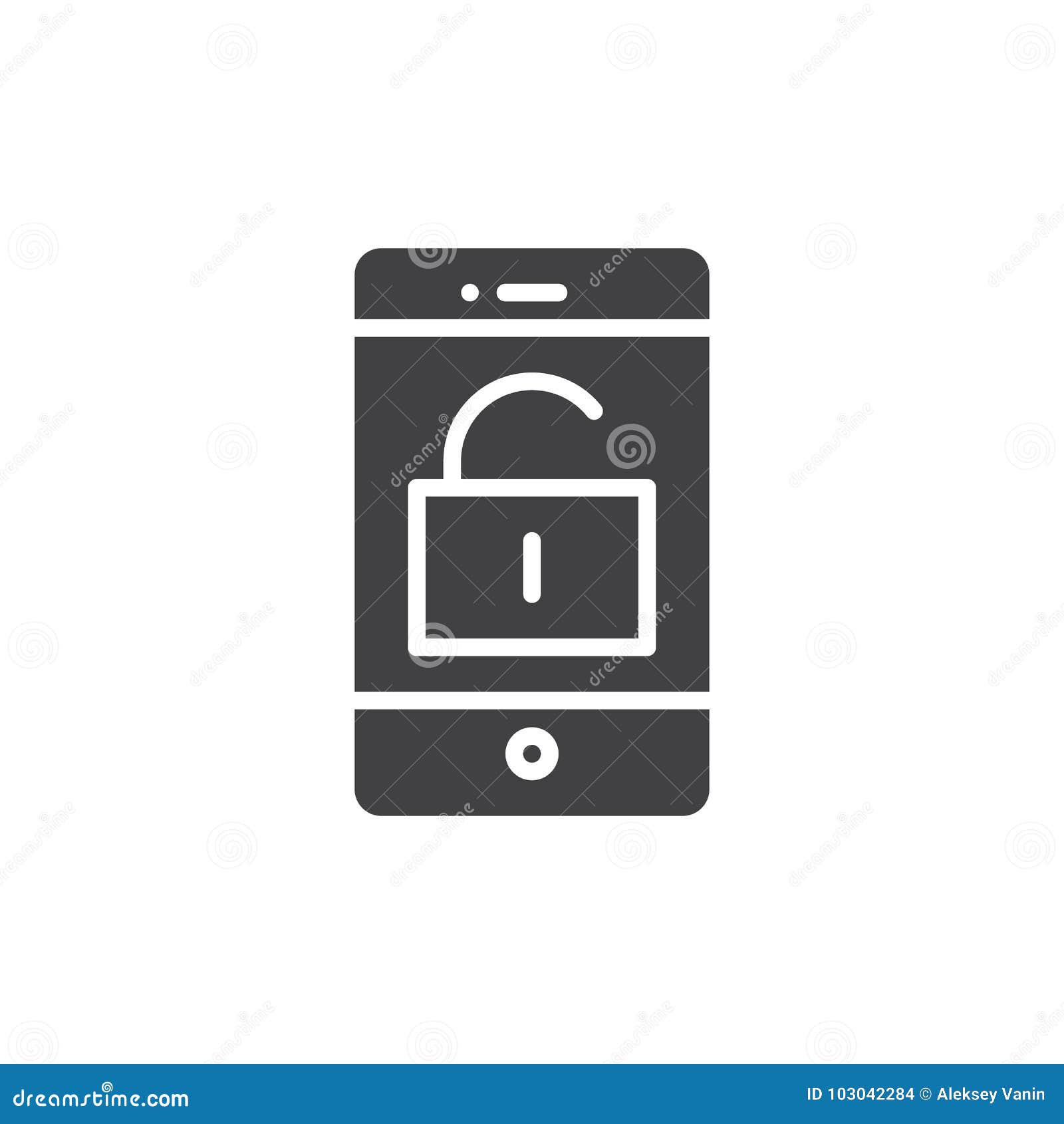 Smartphone with Unlocked Padlock Icon Vector Stock Vector ...