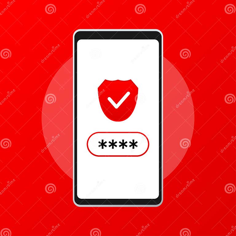Smartphone Unlocked and Password Notification Vector, Mobile Phone ...