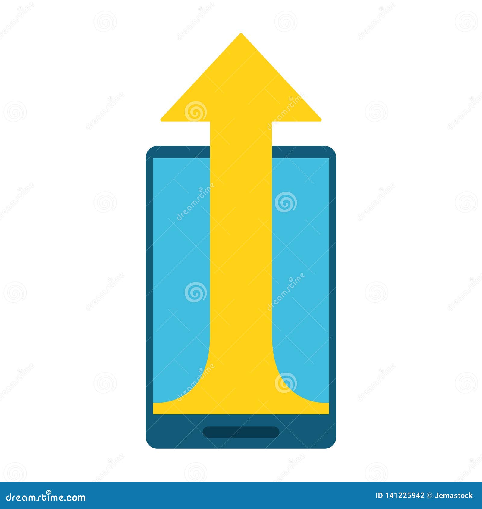 Smartphone uploading files stock vector. Illustration of cellular ...