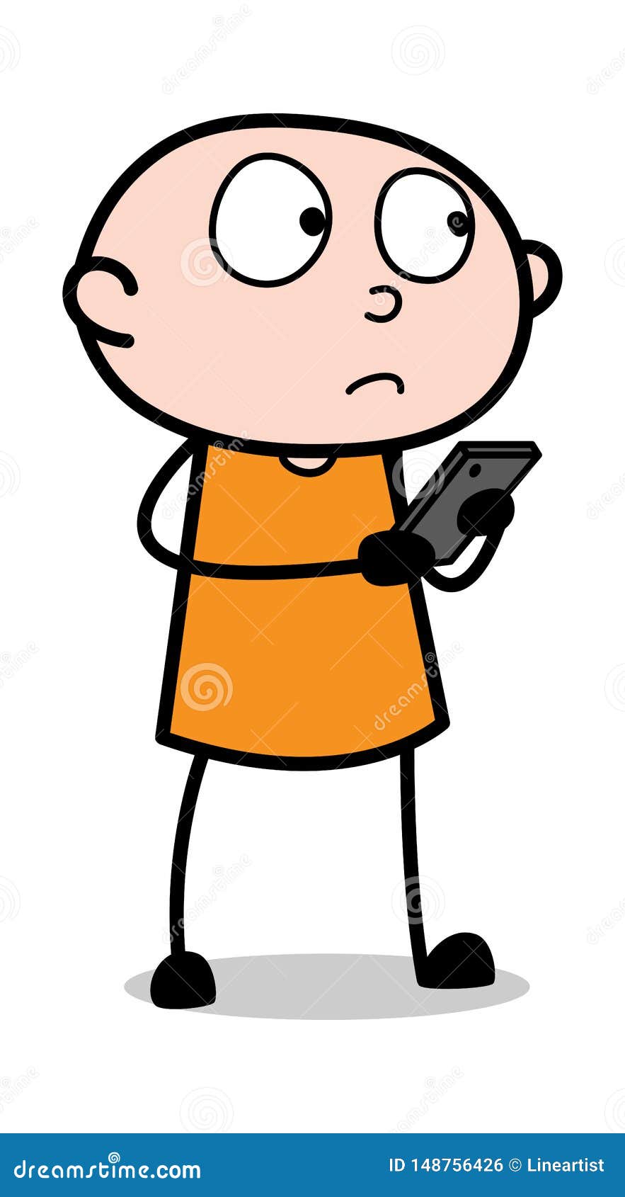 Smartphone User - Cartoon Thief Criminal Guy Vector Illustration Stock ...