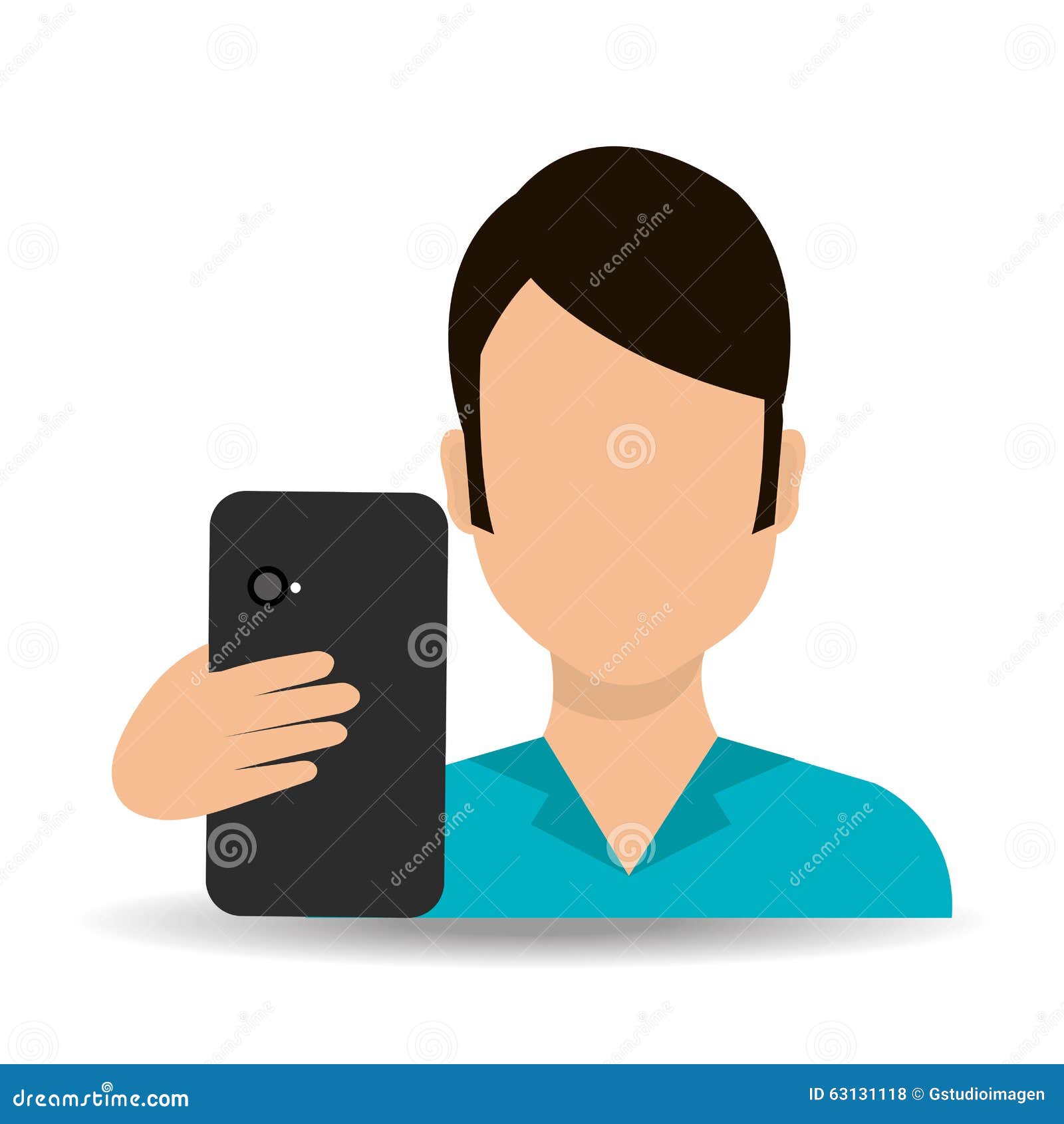 Smartphone and user stock vector. Illustration of personal - 63131118