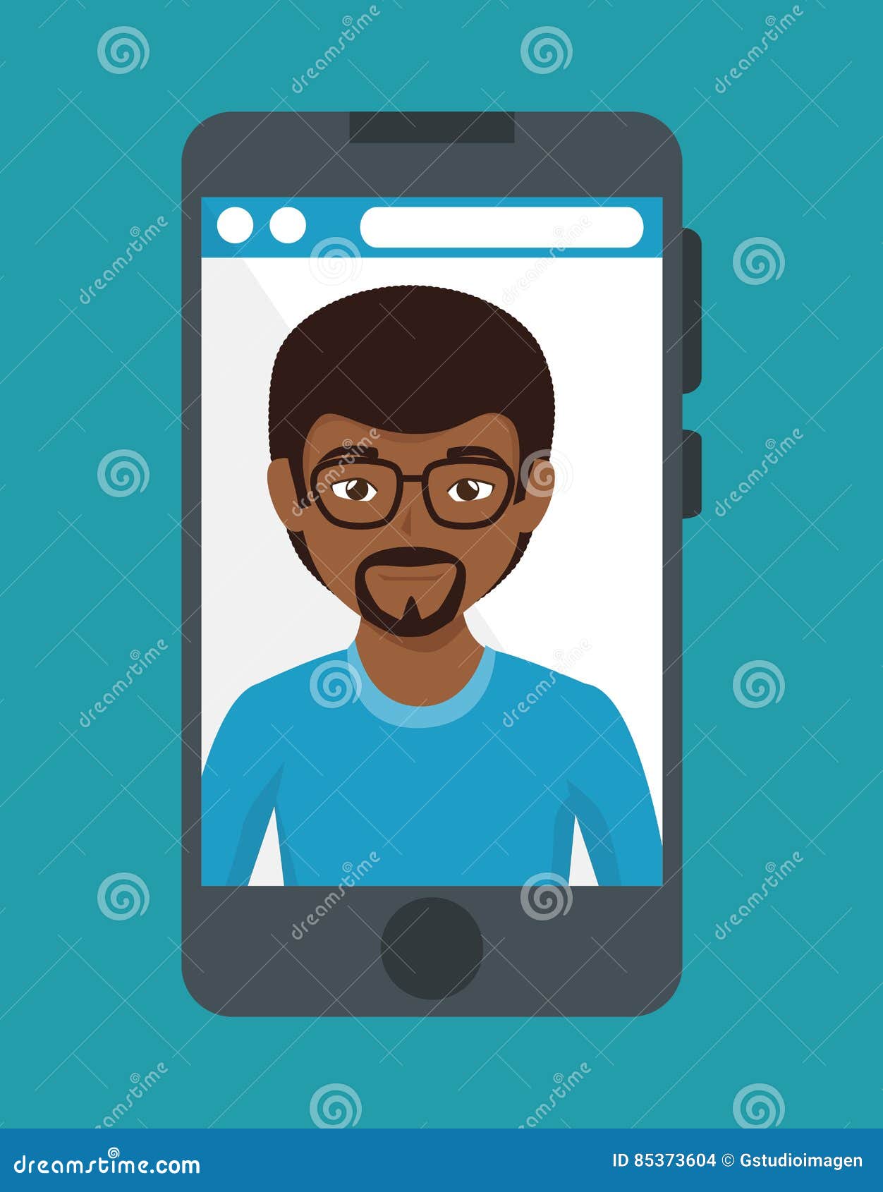 Smartphone with user icon stock vector. Illustration of marketing ...