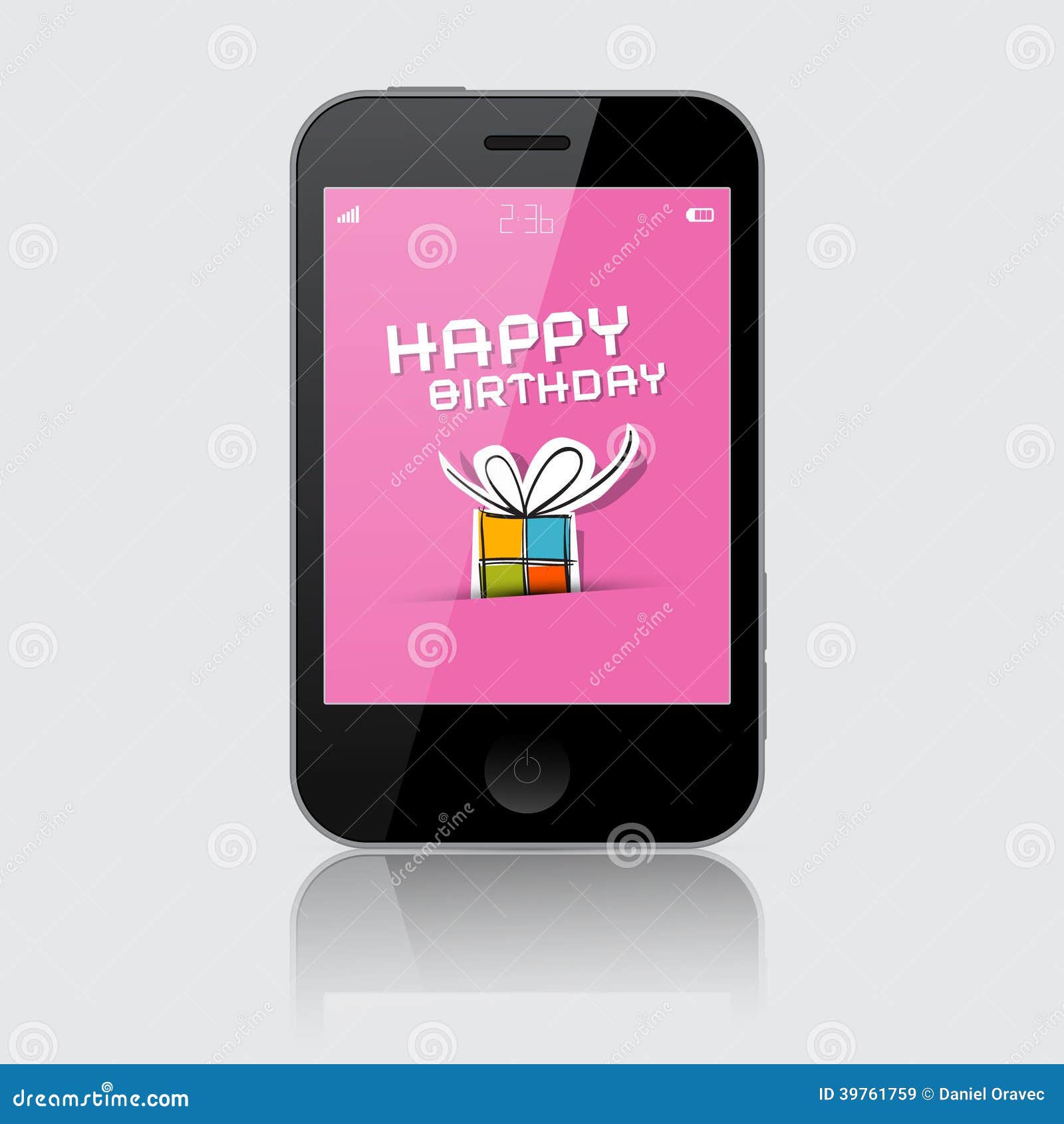 Smartphone Vector Illustration with Happy Birthday Theme Stock Vector ...