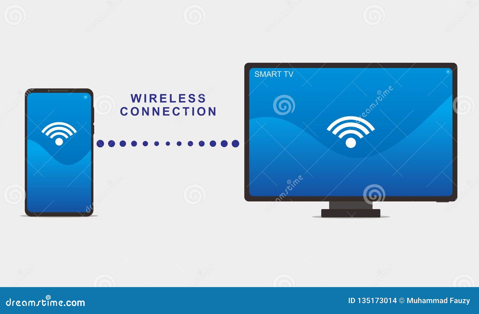 Vector Illustration of Connection between Smartphone and Smart Tv Stock ...