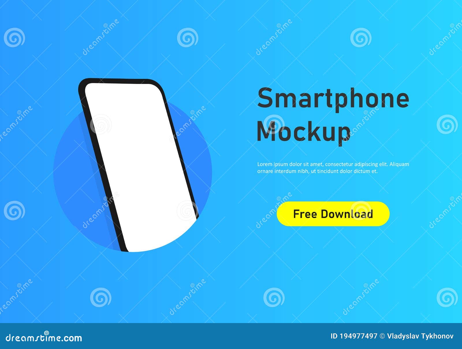 Smartphone Vector Mockup in the Circle. 3d Mobile Phone with Blank ...