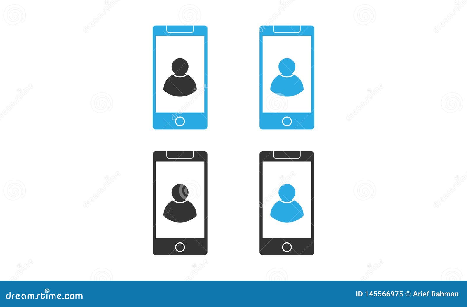 Smartphone Vector with User Icon. Different Color Smartphone Vector ...