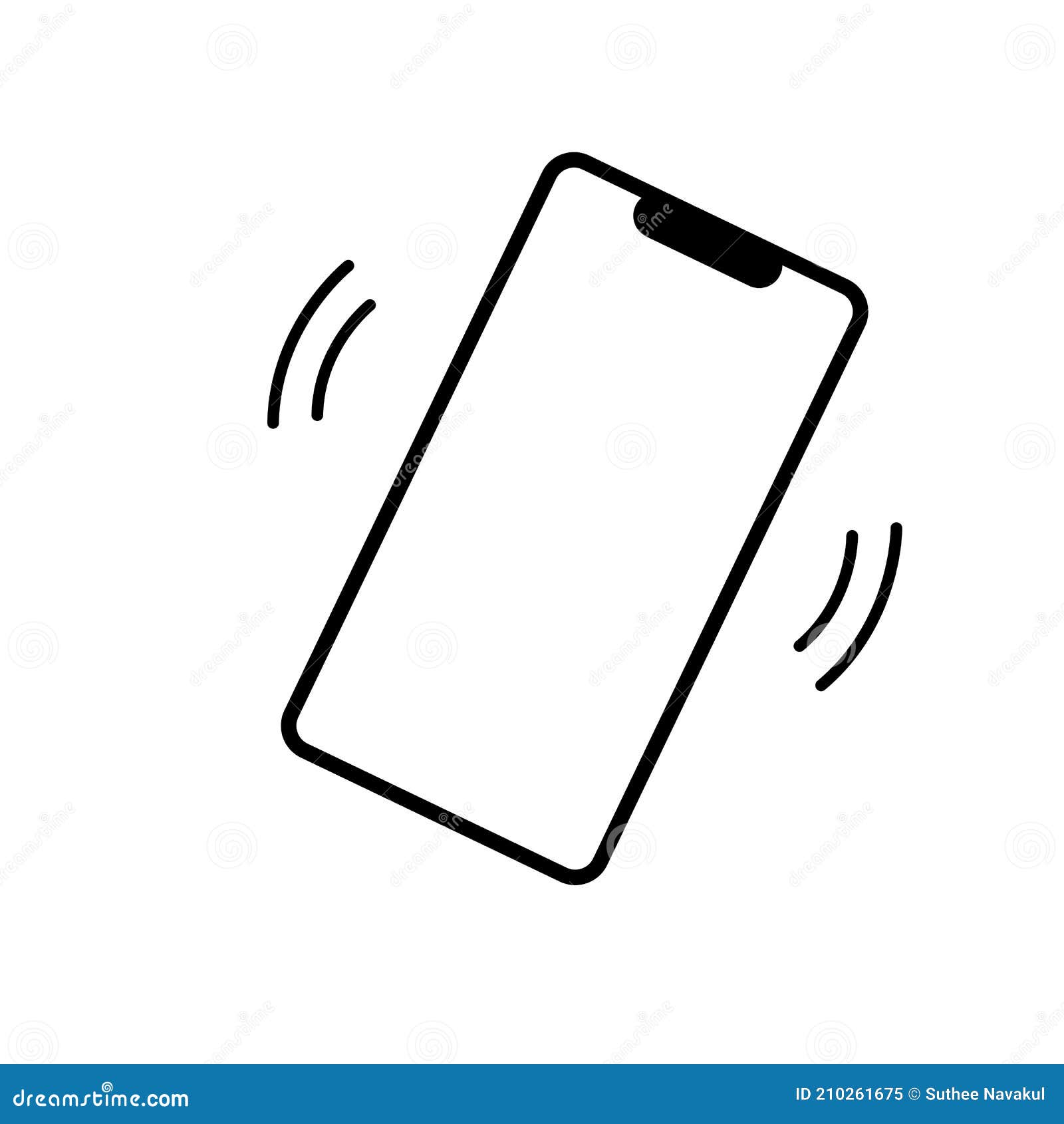 Smartphone Vibration Icon on White Background. Ringer Mobile Symbol ...
