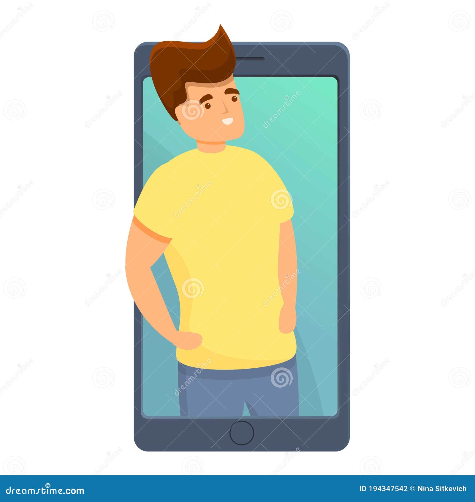 Smartphone Video Call Icon, Cartoon Style Stock Vector - Illustration ...