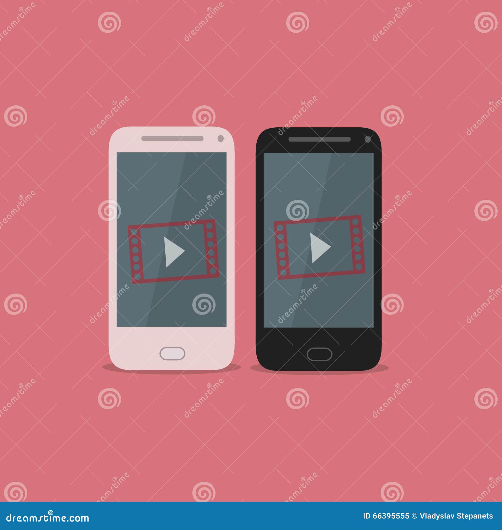 Smartphone video icon stock vector. Illustration of hold - 66395555