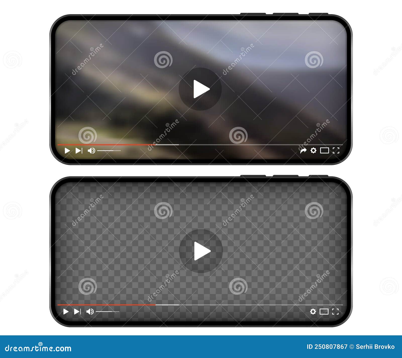 Smartphone with Video Player on the Screen. Vector Illustration Stock ...