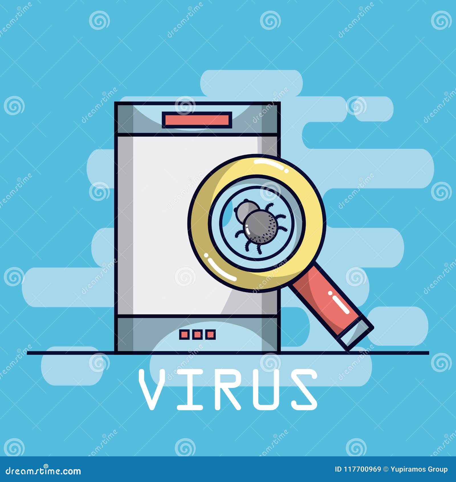 Virus Detection Security System Stock Vector - Illustration of ...
