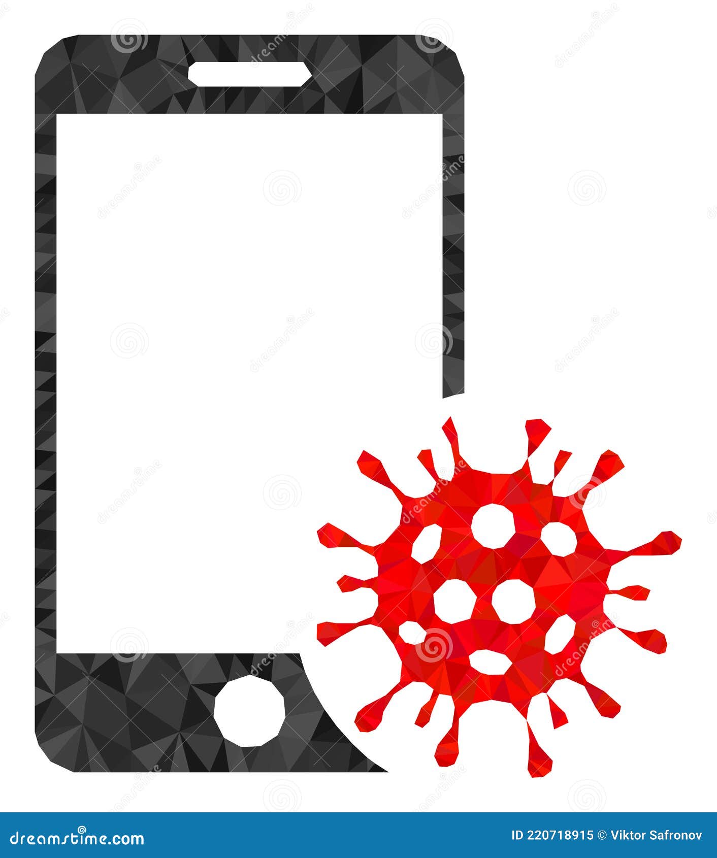 Smartphone Virus Polygonal Icon Stock Vector - Illustration of abstract ...