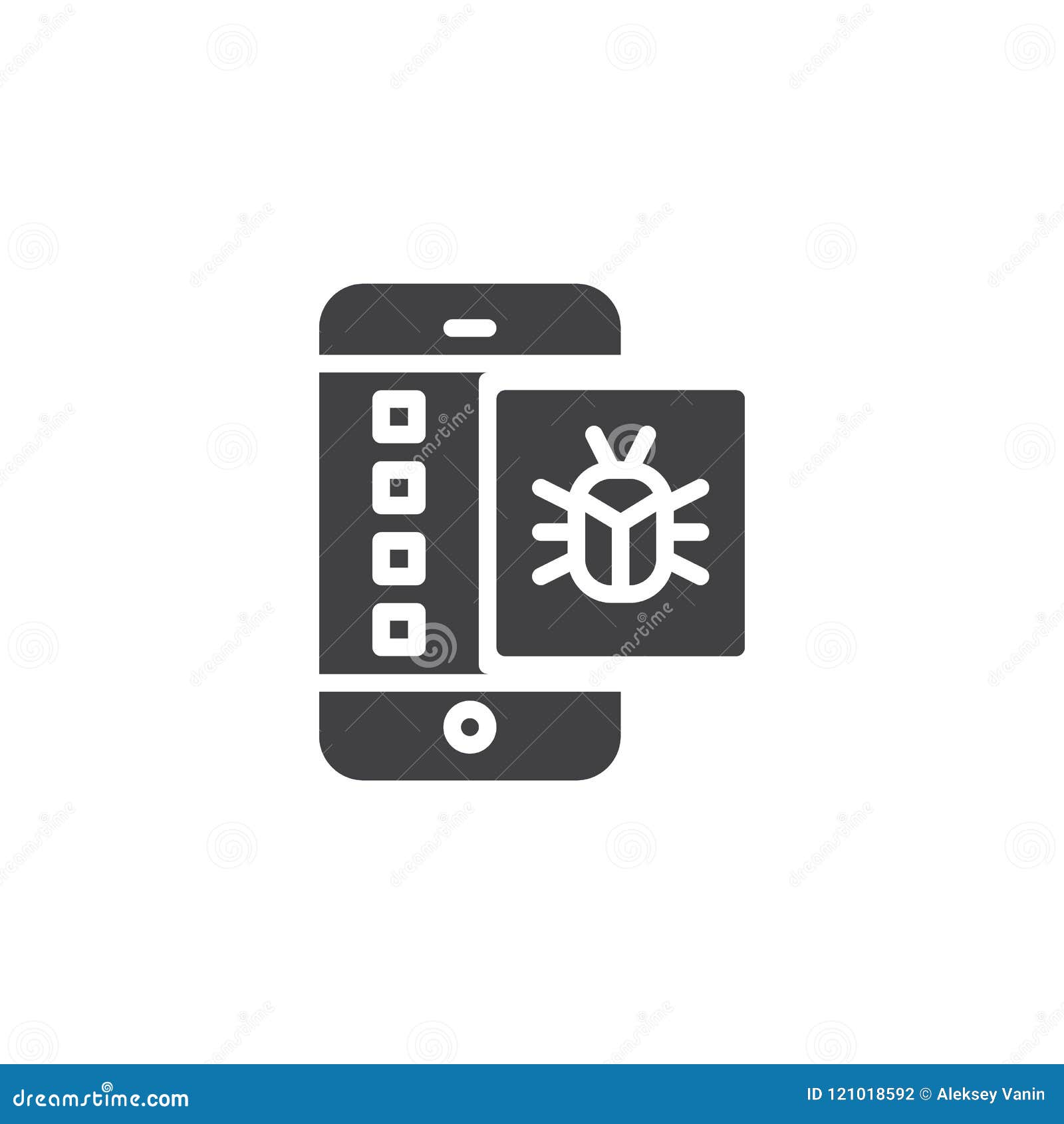 Smartphone and Virus Vector Icon Stock Vector - Illustration of glyph ...