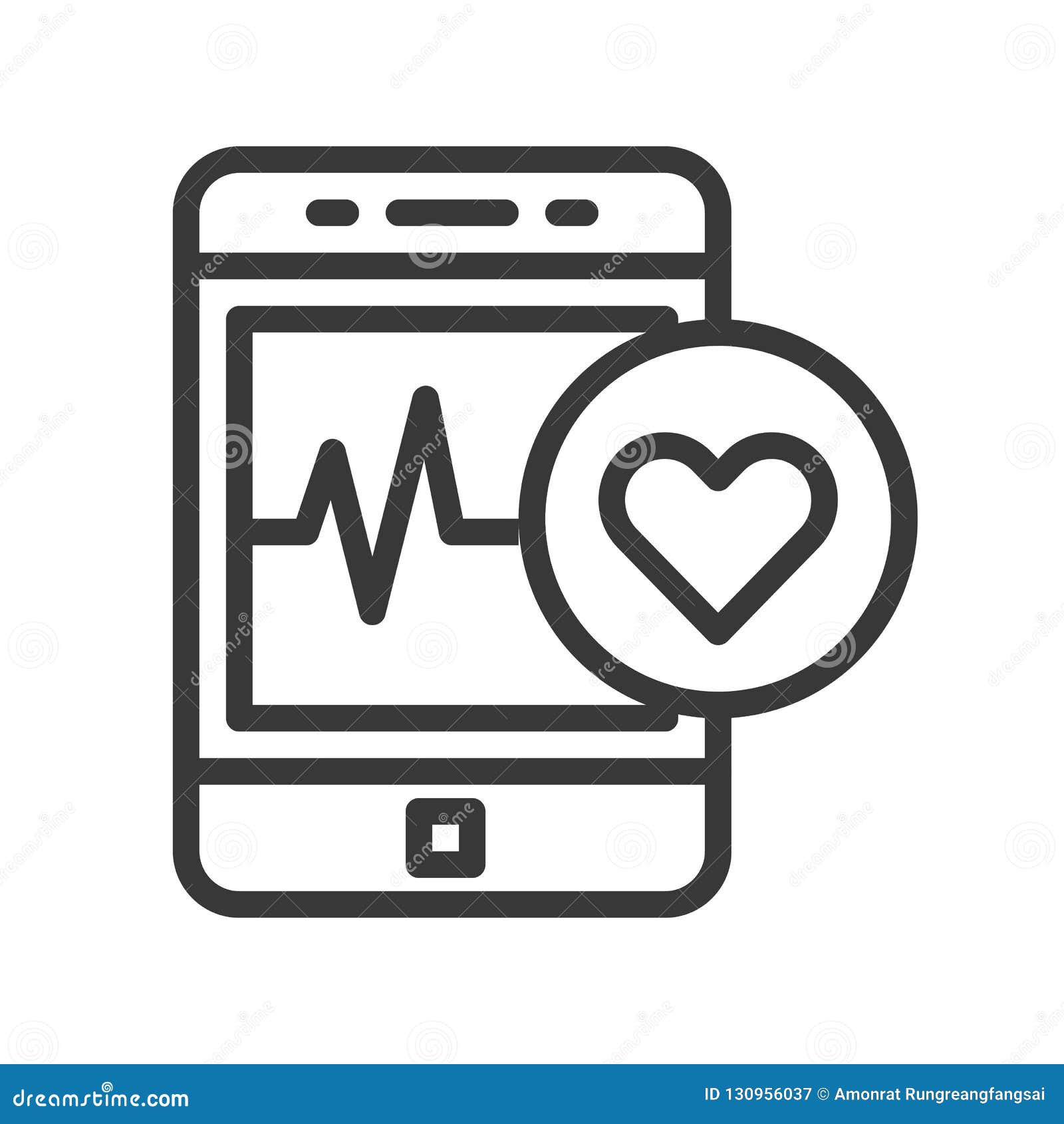 Vital Signs In The Heart With Drag Hand To Line Royalty-Free Stock ...