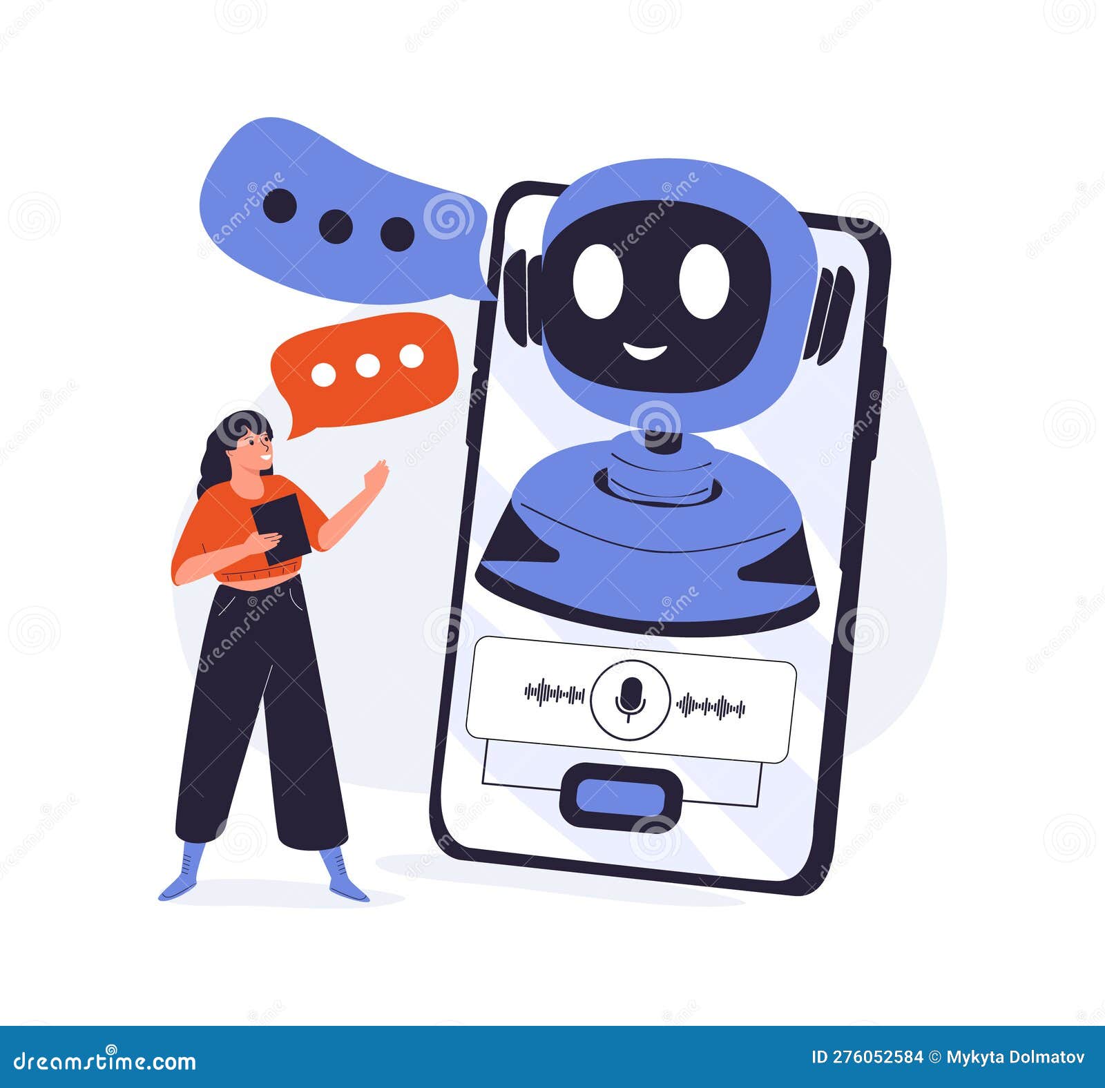 Smartphone Voice Application Abstract Concept Vector Illustration. Chatbot Voice Controlled ...