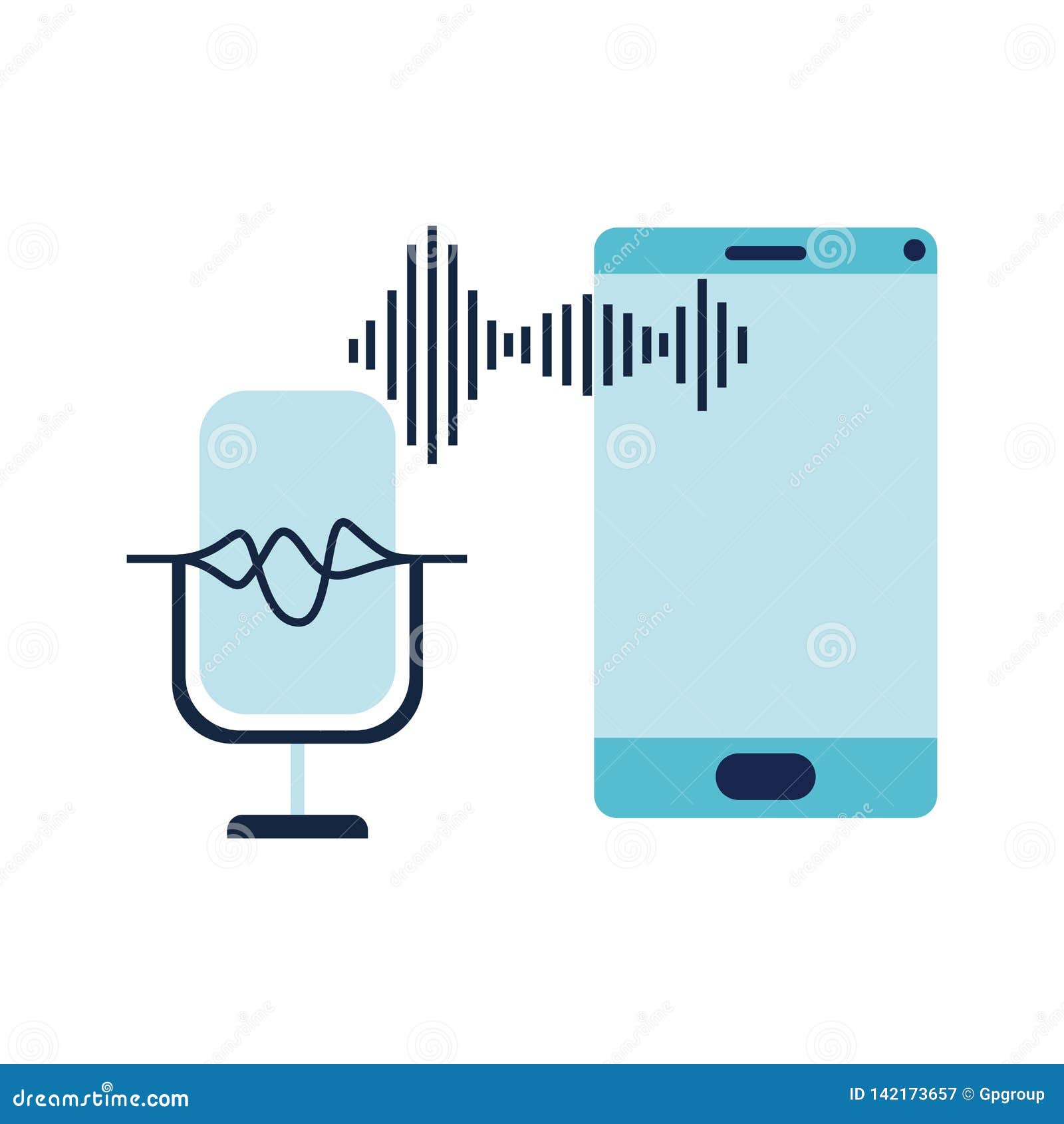 Smartphone with Voice Assistant Icon Stock Vector - Illustration of ...