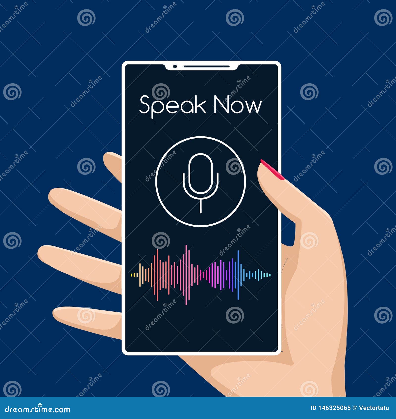 Smartphone voice assistant stock vector. Illustration of desire - 146325065