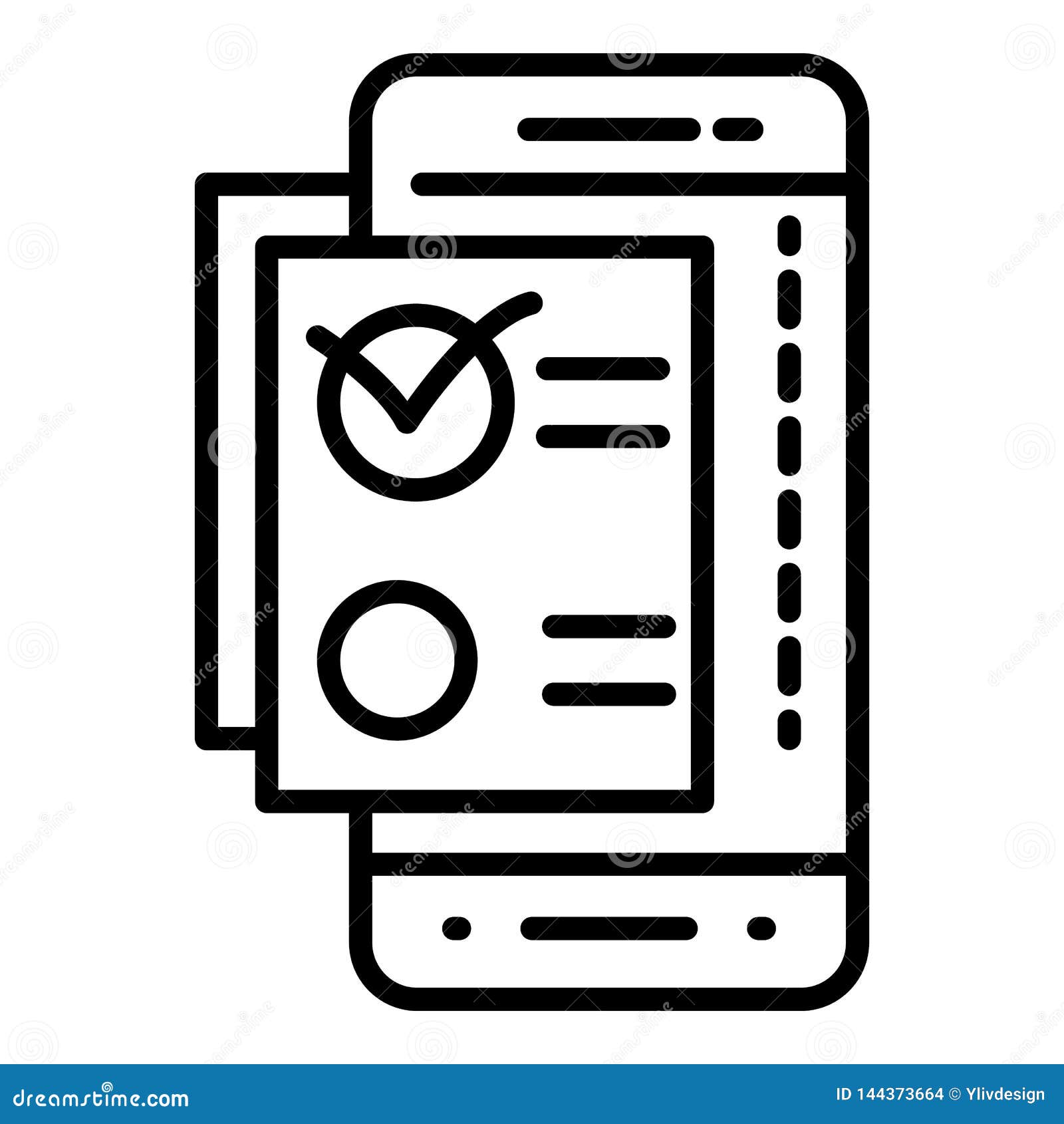 Smartphone Vote Check Icon, Outline Style Stock Vector - Illustration ...