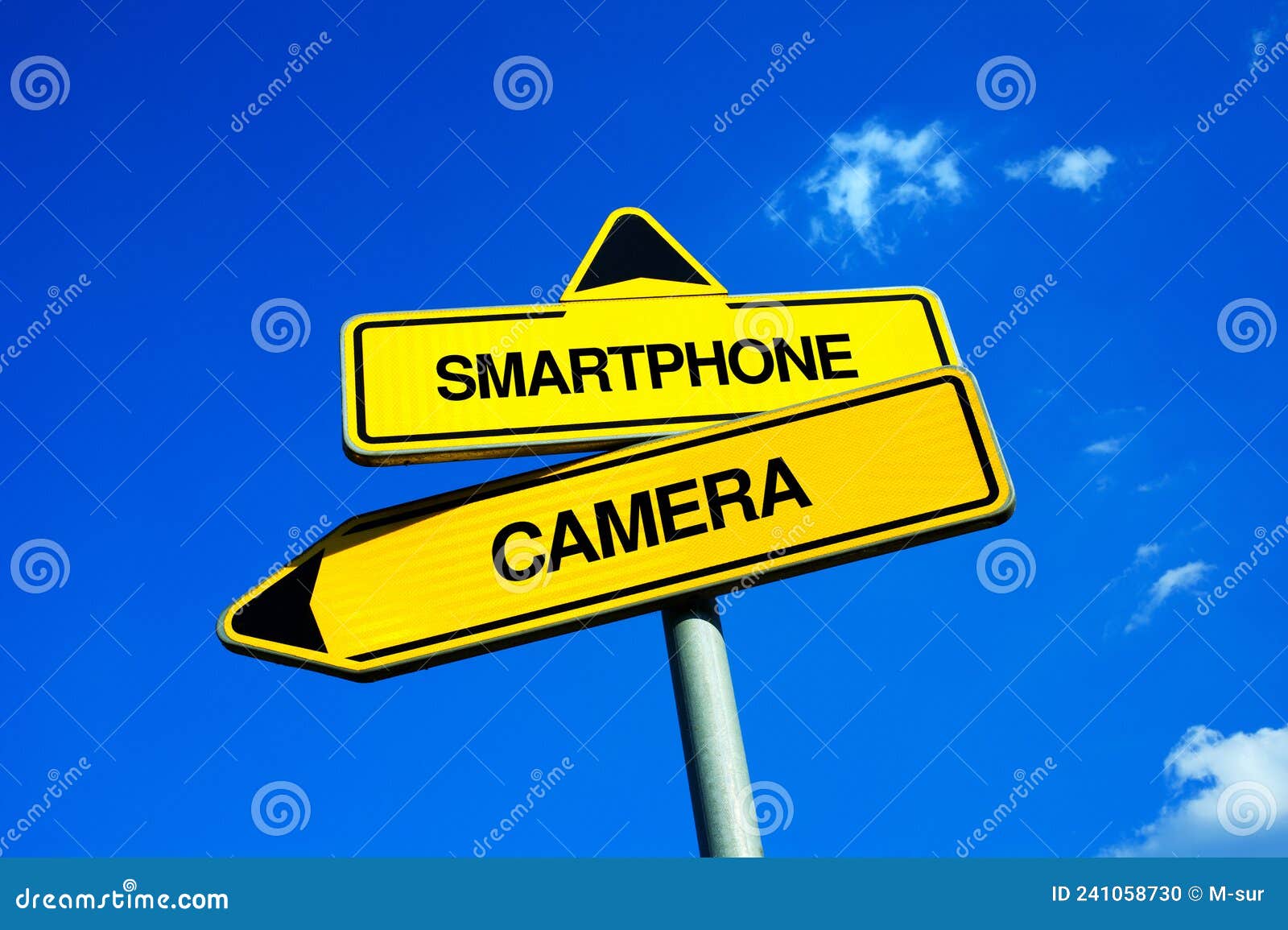 Smartphone vs Camera stock illustration. Illustration of choices ...