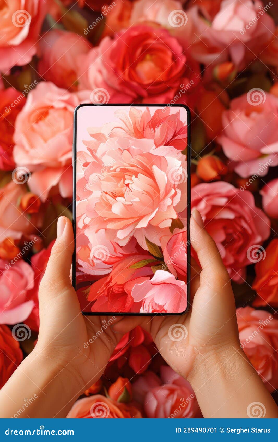 Smartphone Wallpaper Mockup at the Same Background, AI Stock ...