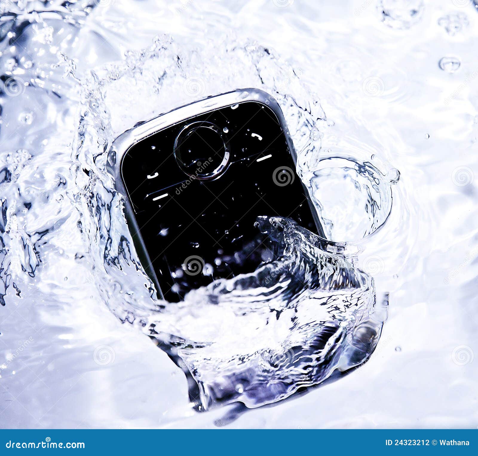 Smartphone in the Water stock photo. Image of blue, cellular - 24323212