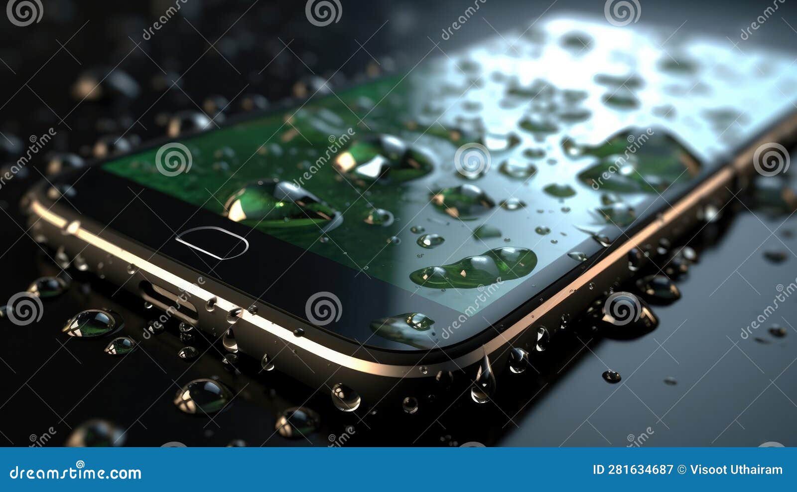 Waterdrops on Smartphone, Waterproof Phone, Wet Phone Stock ...