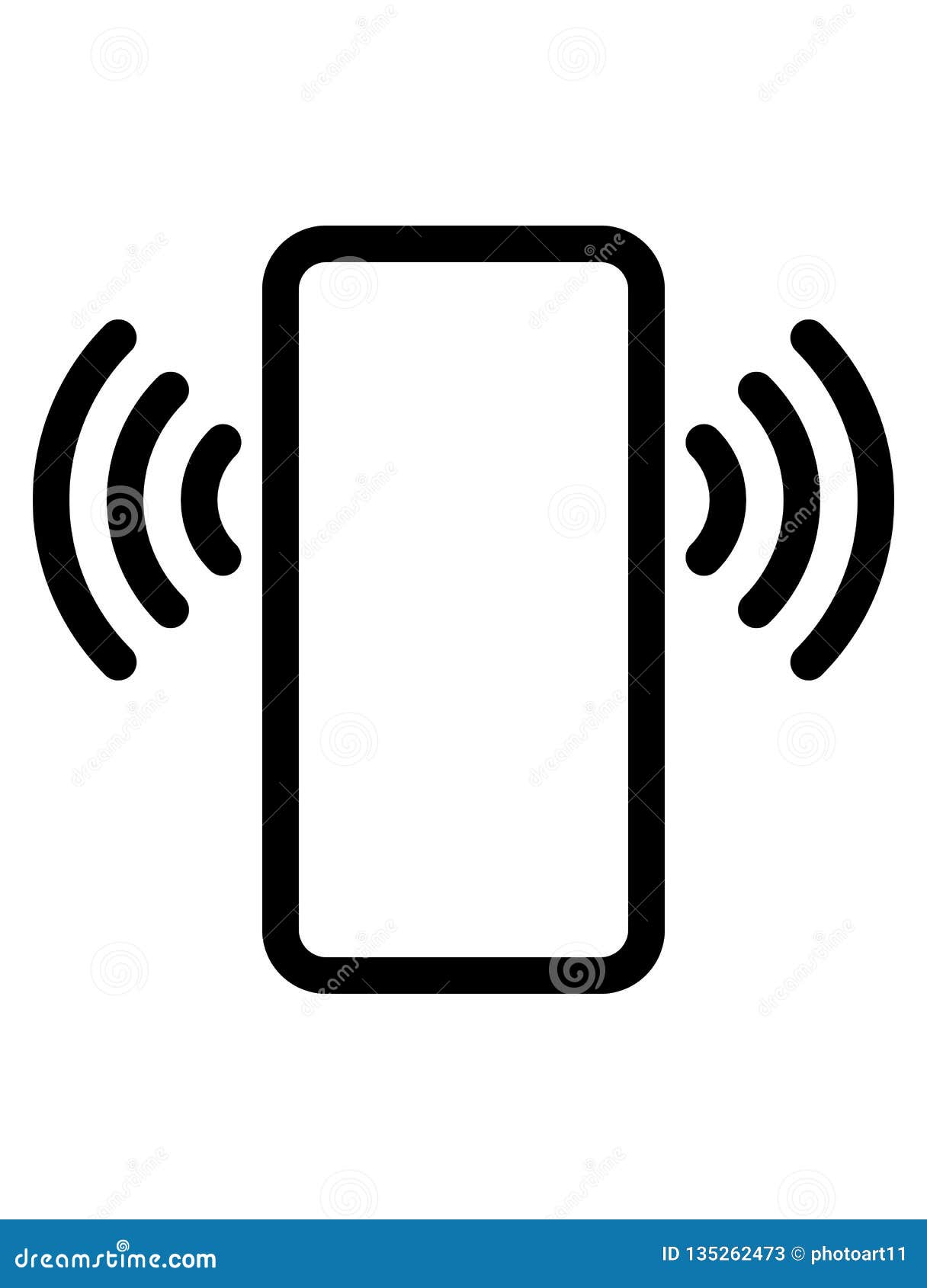 Smartphone with Waves Symbol Icon - Black Simple Flat - Vector Stock ...