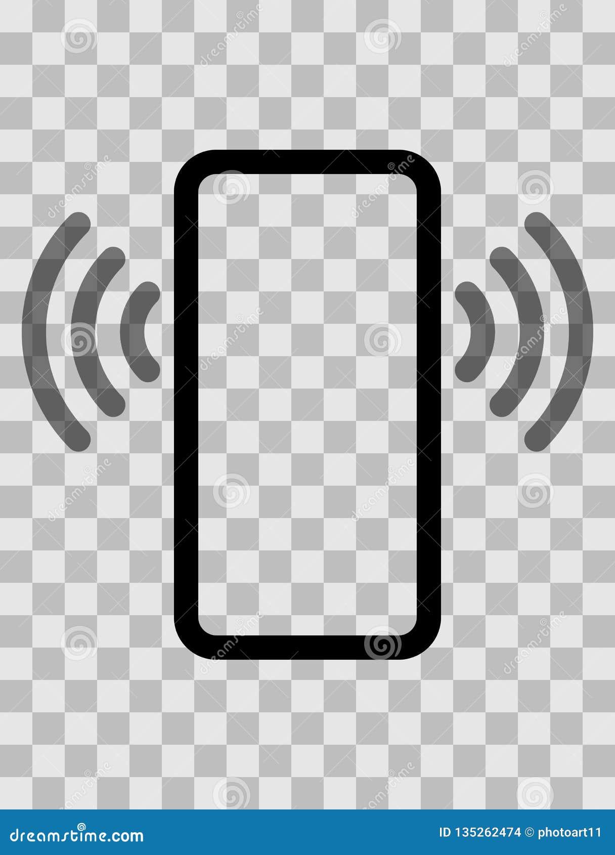 Smartphone with Waves Symbol Icon - Black Transparent Simple Flat ...