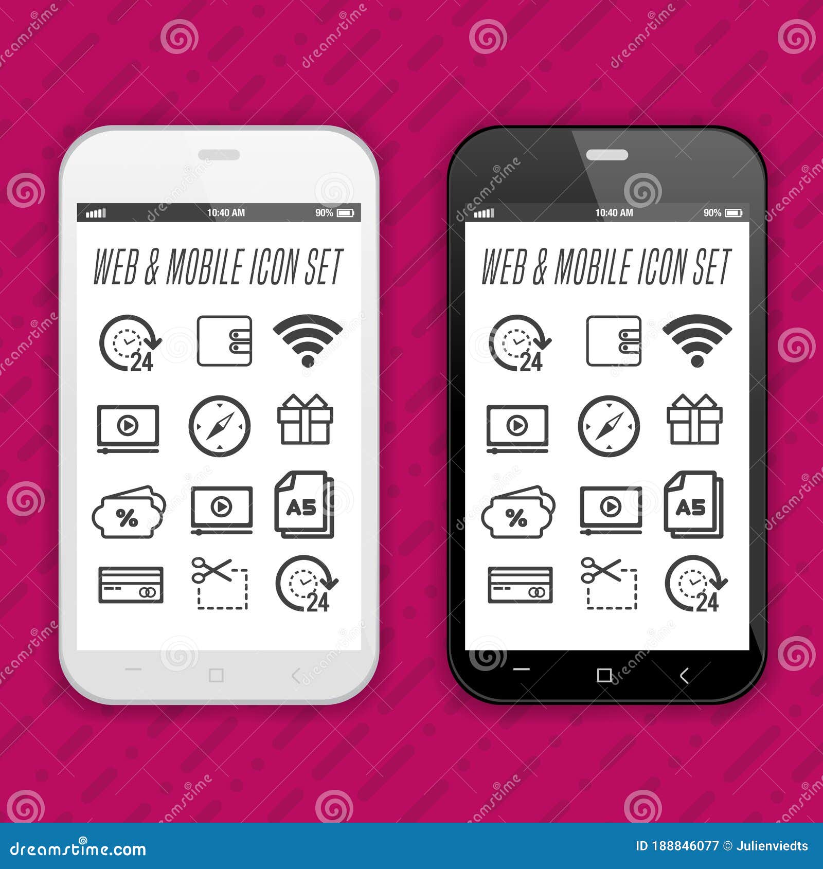 Smartphone with Web and Mobile Application Icons on Screen Stock ...