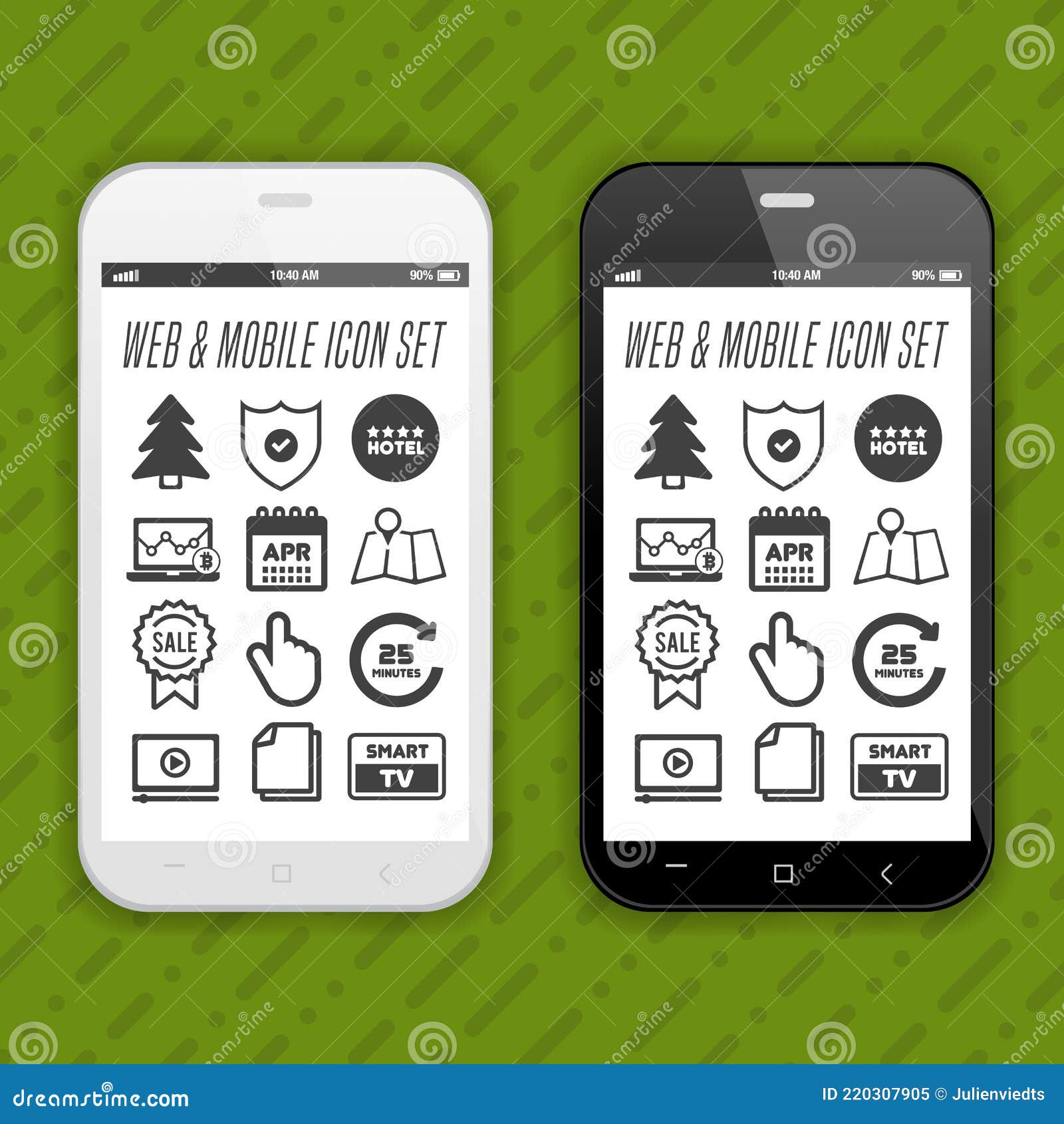 Smartphone with Web and Mobile Application Icons on Screen Stock ...