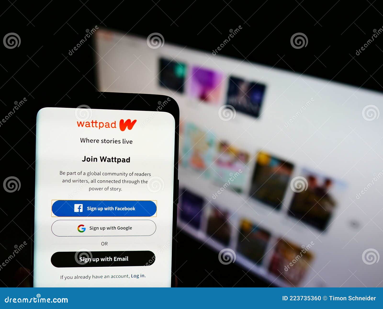 Smartphone with Website of Canadian Self-publishing Platform Wattpad ...