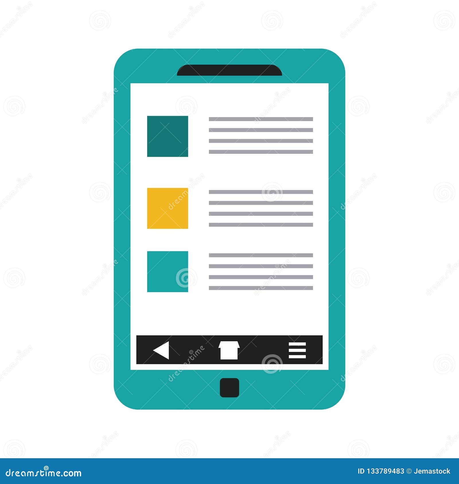 Smartphone Website on Screen Stock Vector - Illustration of display ...