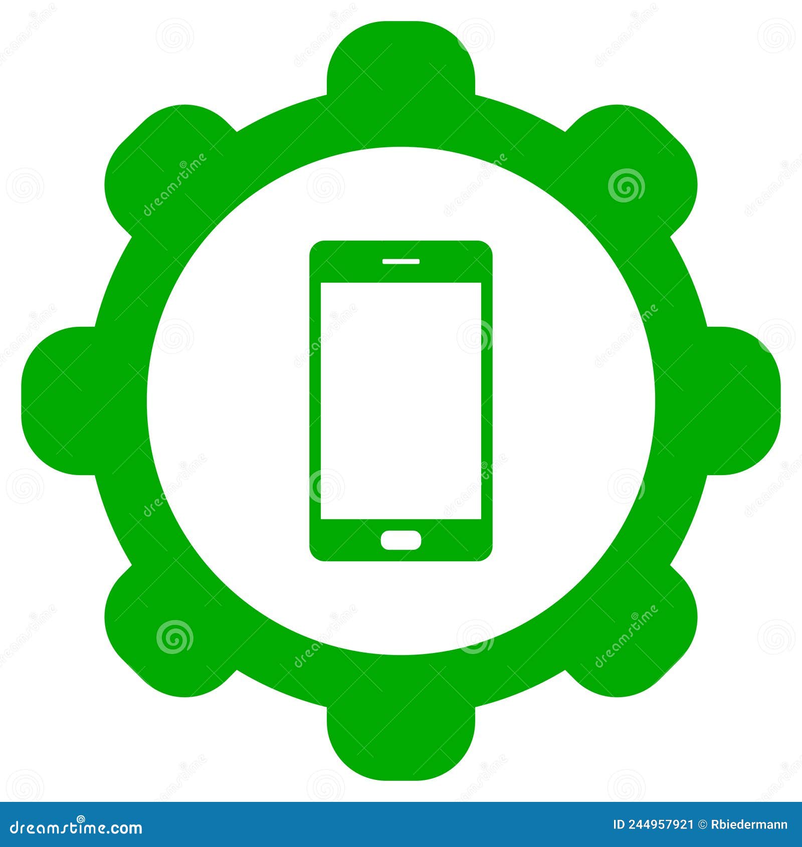 Smartphone and wheel stock vector. Illustration of icon - 244957921