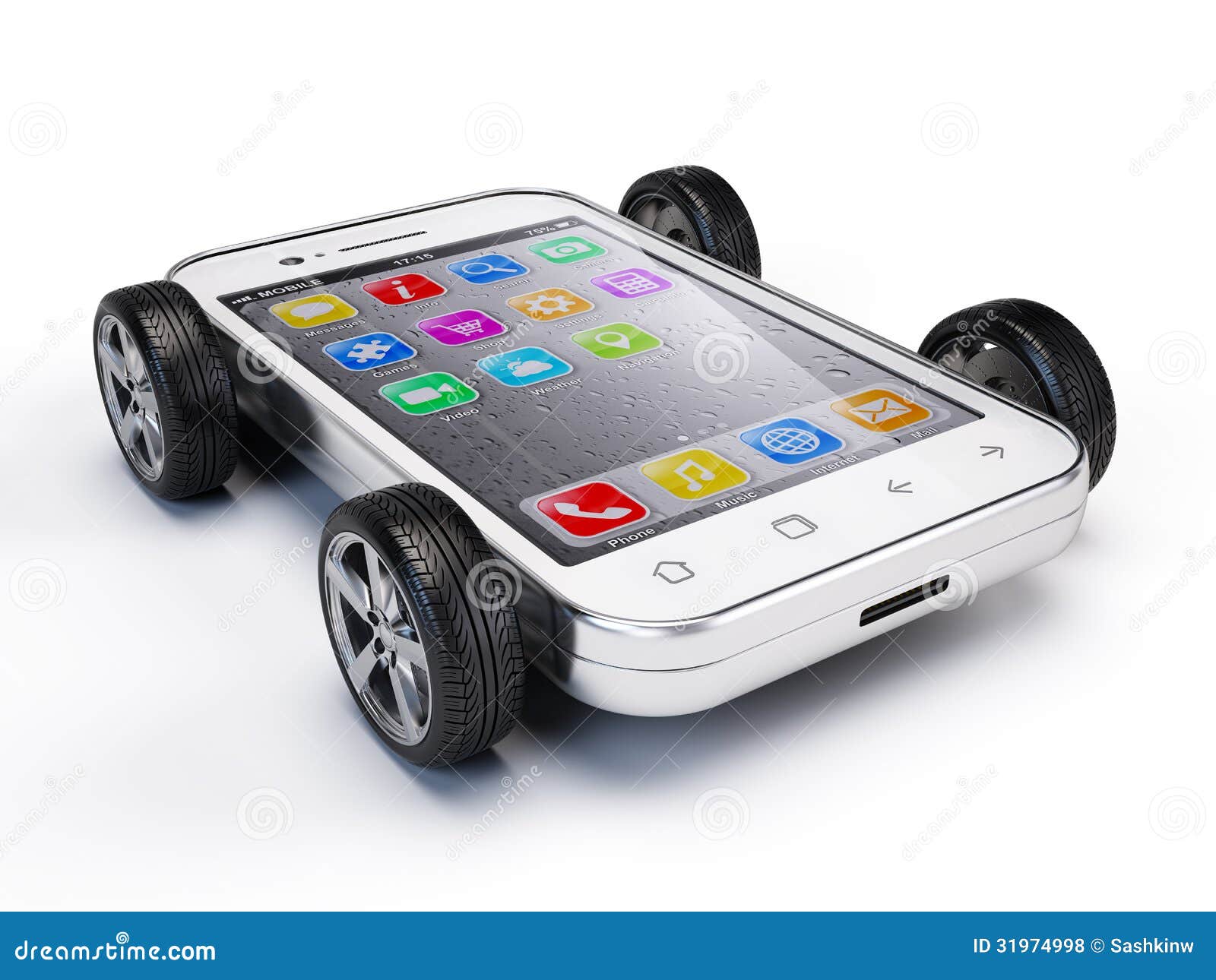 Smartphone On Wheels Royalty Free Stock Photos - Image: 31974998