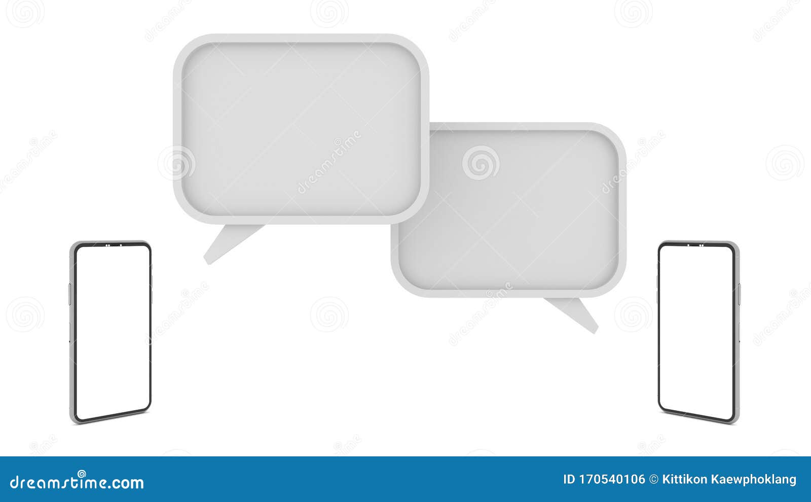 Smartphone White Screen Facing Each Other and Above, There is White ...