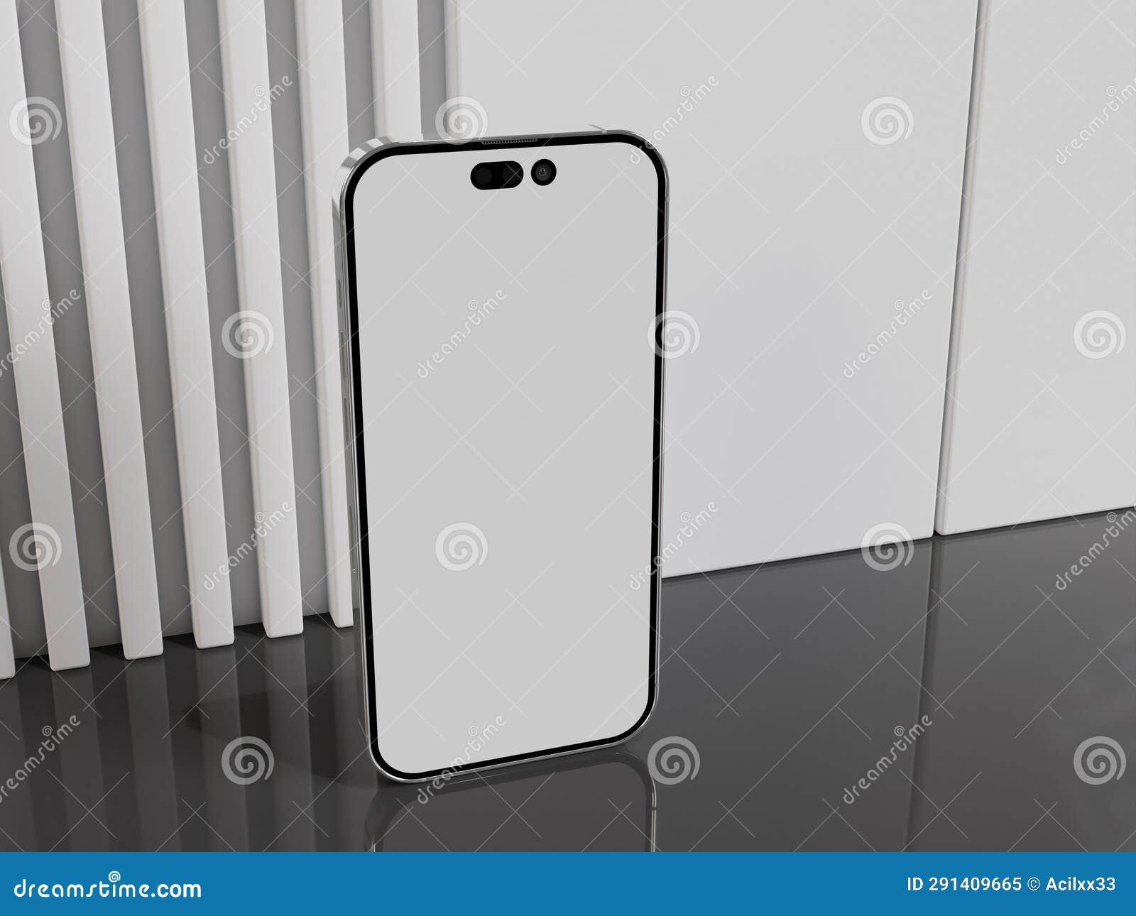 Smartphone White Screen, Perspective View, for Device Ui Ux Mockup ...