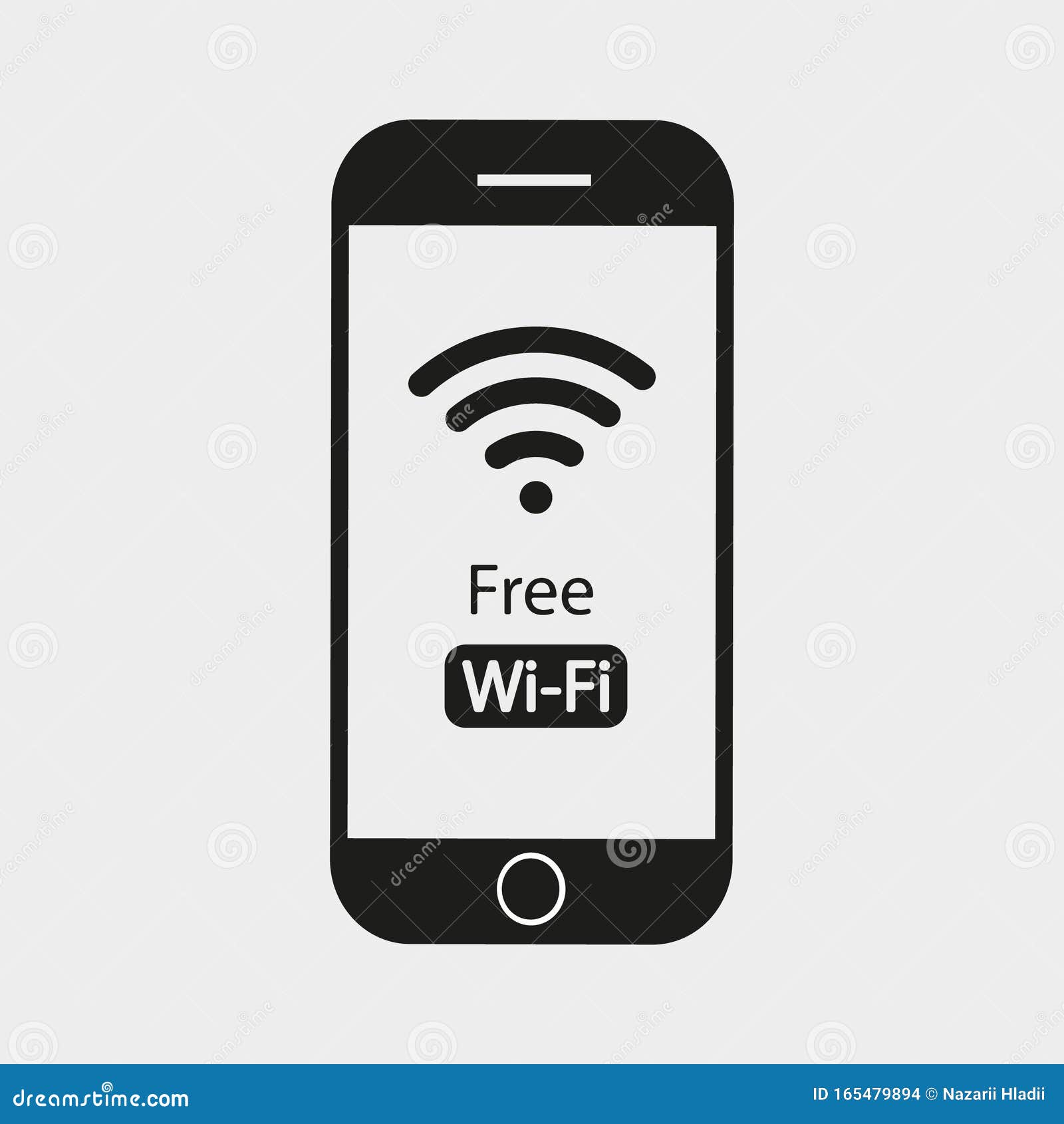 Smartphone with a Wi-fi Icon on the Screen Vector on White Background ...