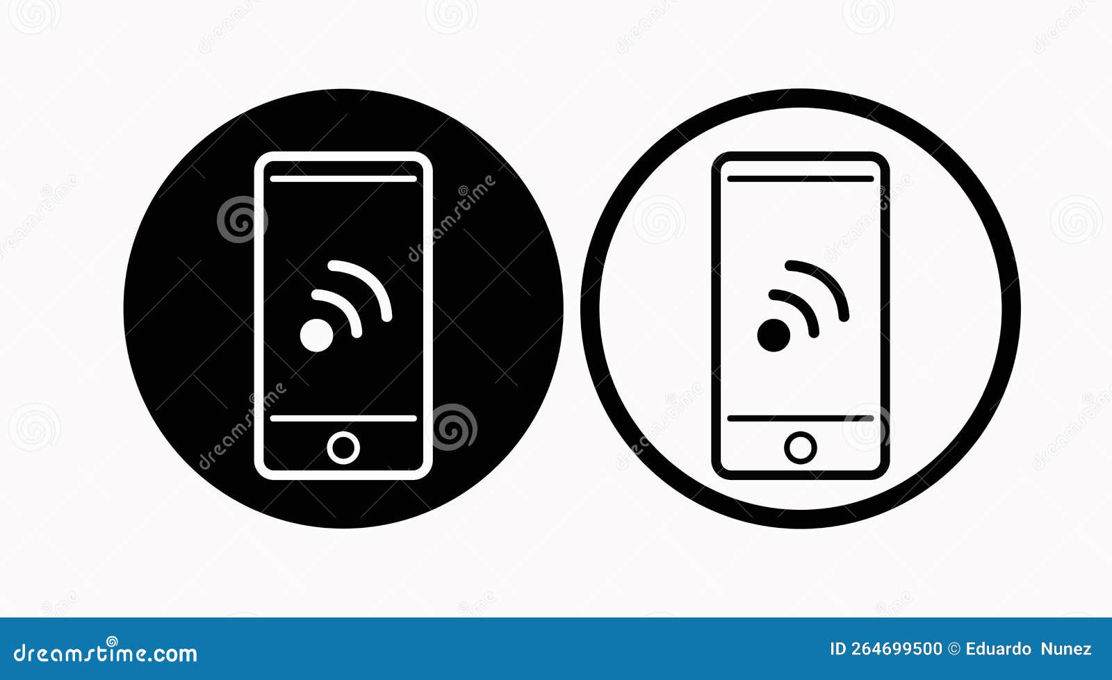 Smartphone Wifi Icon Set. Vector Isolated Editable Icon Stock Vector ...