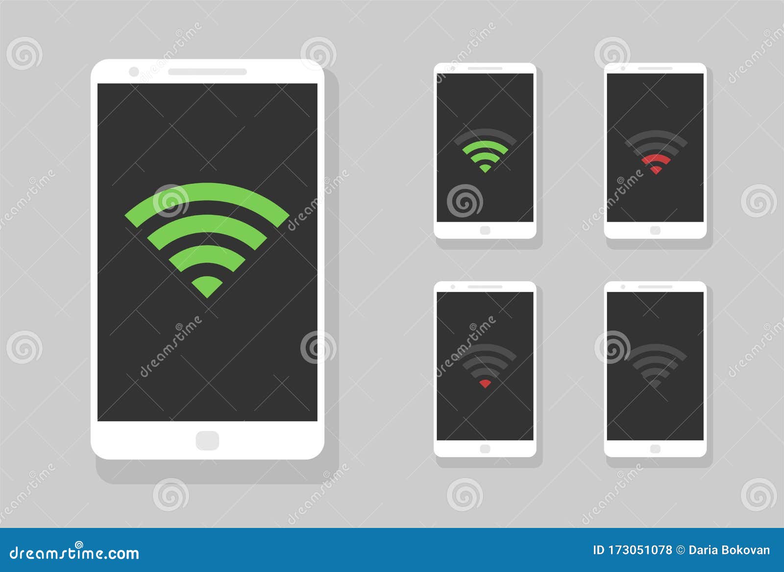 Smartphone with WiFi Symbol Stock Illustration - Illustration of ...