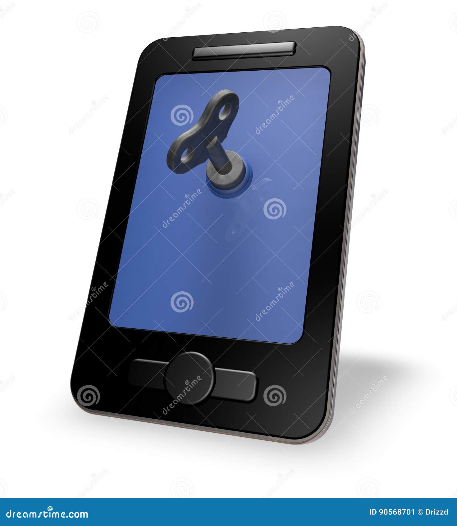 Smartphone with Wind Up Key Stock Illustration - Illustration of ...