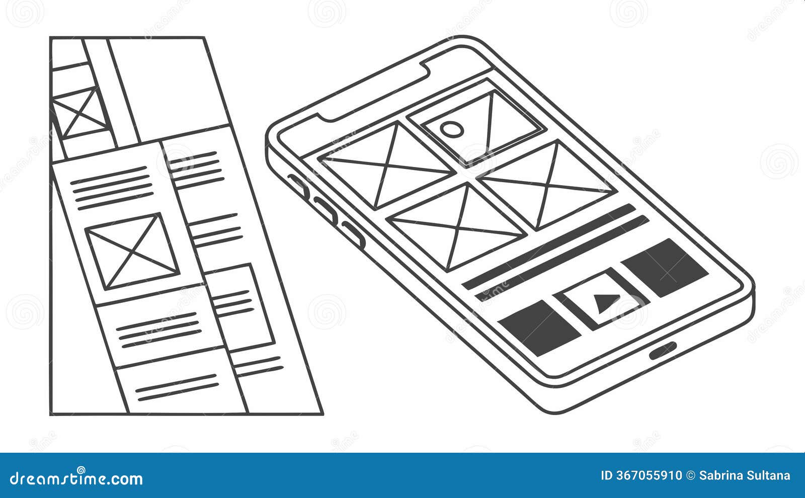 Wireframe UI, UX And GUI Layout With Different Login Screens Including ...
