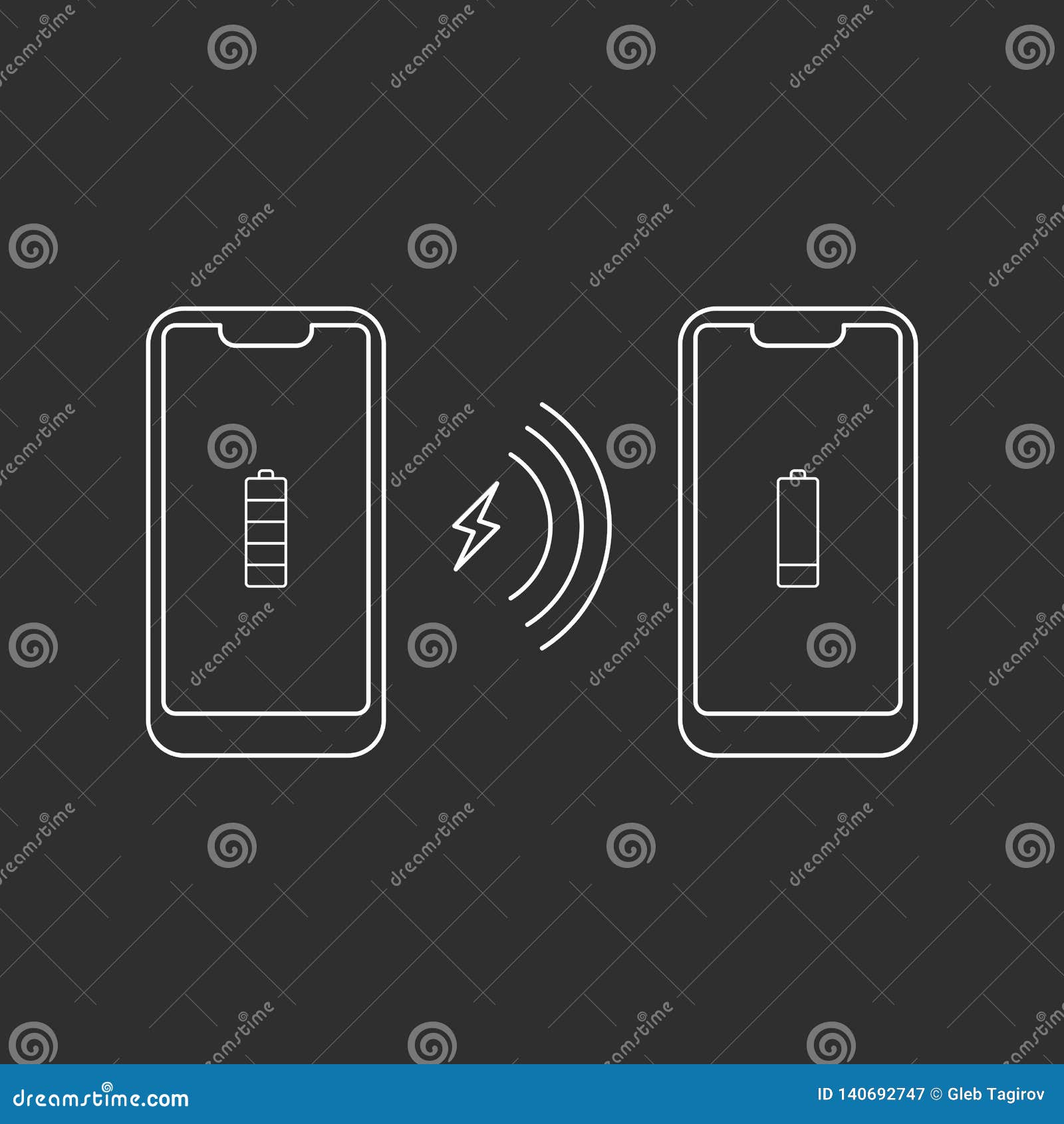 Smartphone Wireless Charging Icon. Stock Vector - Illustration of hand ...