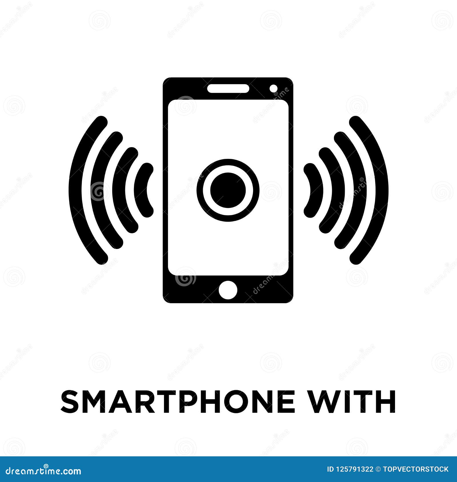 Smartphone with Wireless Connection Icon Vector Isolated on Whit Stock ...