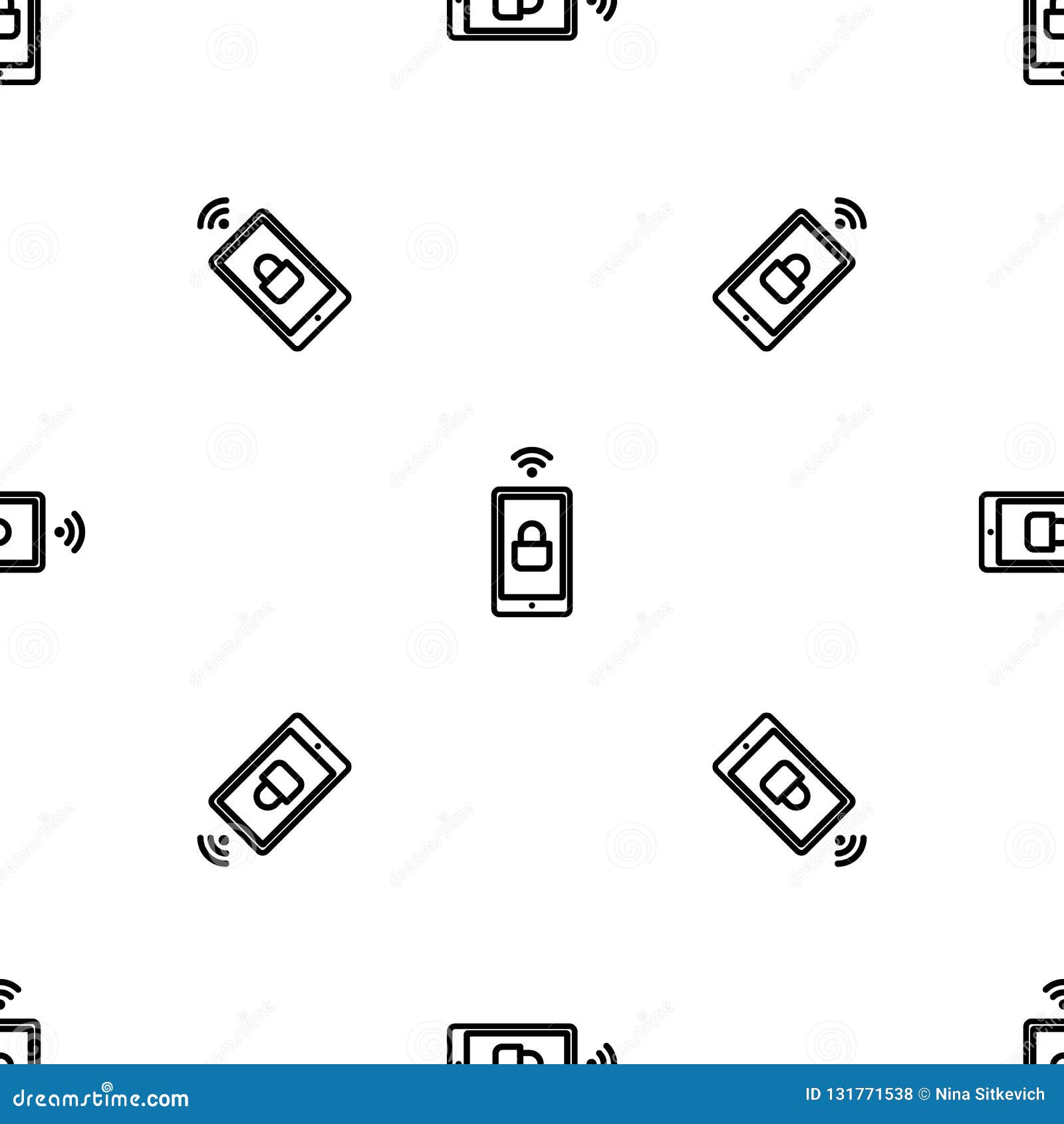 Smartphone Wireless Lock Pattern Seamless Vector Stock Vector ...