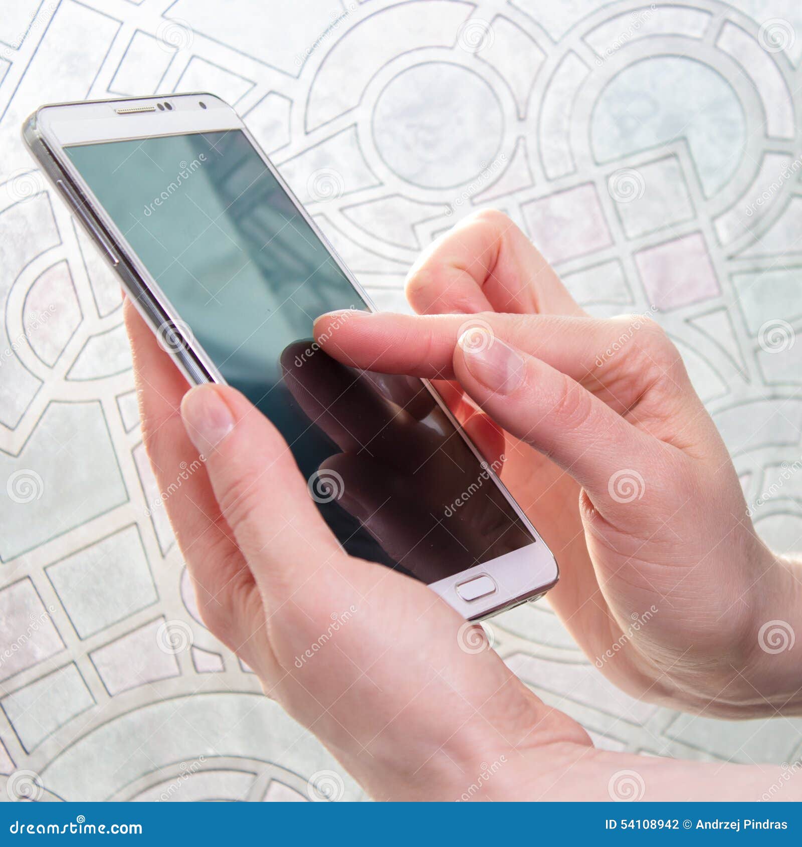 Smartphone in woman hand stock photo. Image of hand, human - 54108942