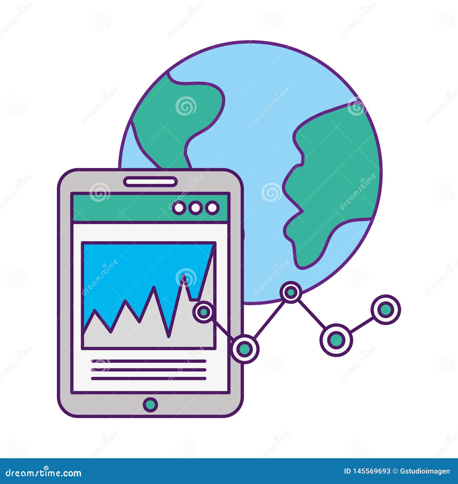Smartphone World Business Chart Report Stock Vector - Illustration of ...